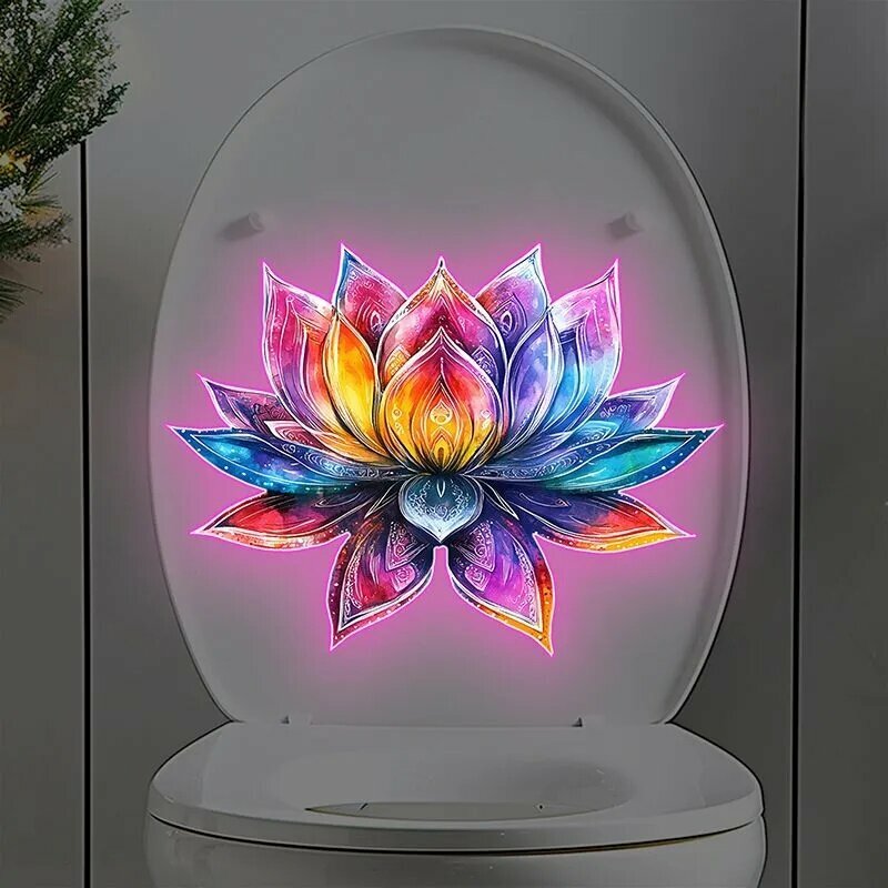Светящаяся наклейка на унитаз lotus