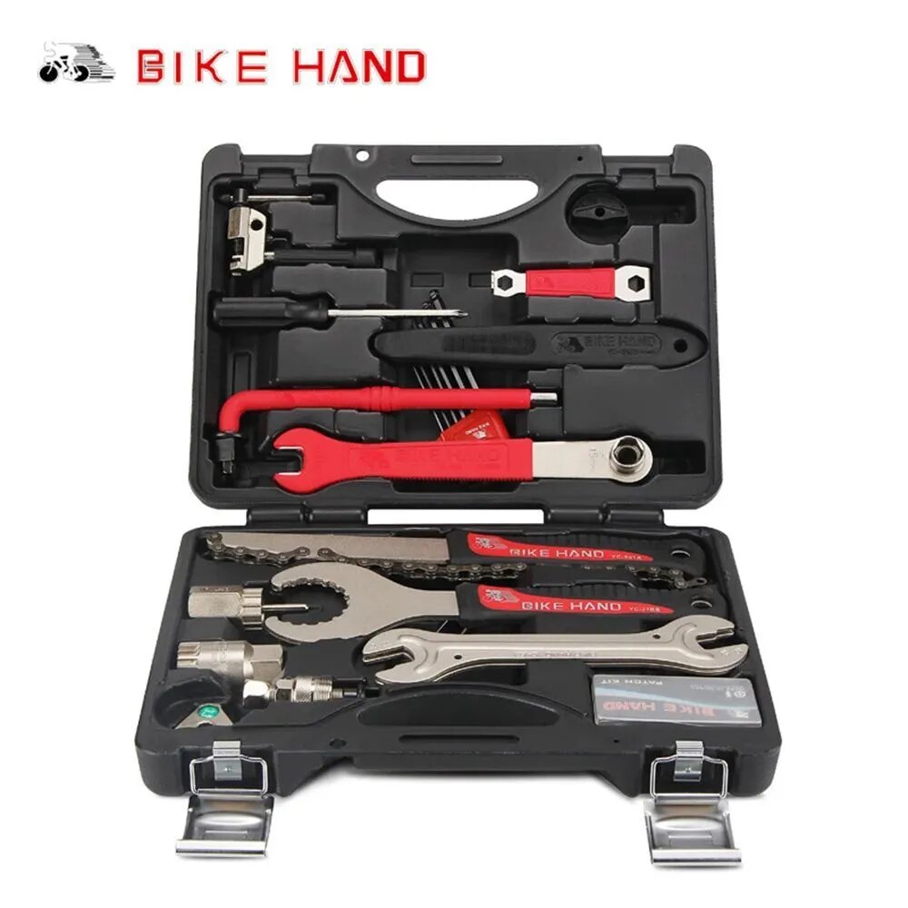 BIKE HAND YC-728 Мультиключ для ремонта велосипедов с набором инструментов, черный — фото 1