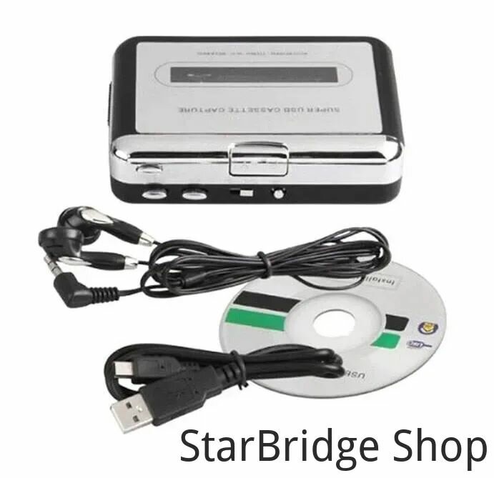 Кассетный плеер Walkman, преобразователь кассеты в MP3, запись звука, воспроизведение музыки, преобразование музыки на ленте для ПК, ноутбука, Mac OS