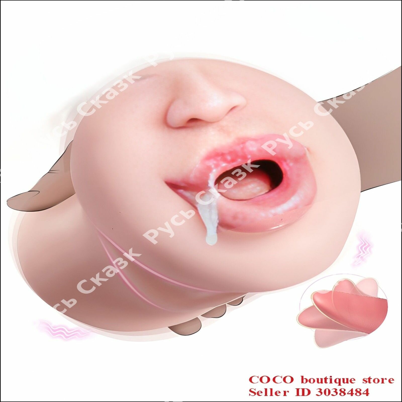 SanML Лизающий вибратор для оргазма, глубокий минет, мастурбатор, реалистичная мужская секс-игрушка с языком и зубами