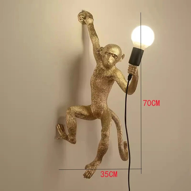 LED настенный светильник обезьяна XNBMFT Холодный белый (5500-7000К), Gold Right