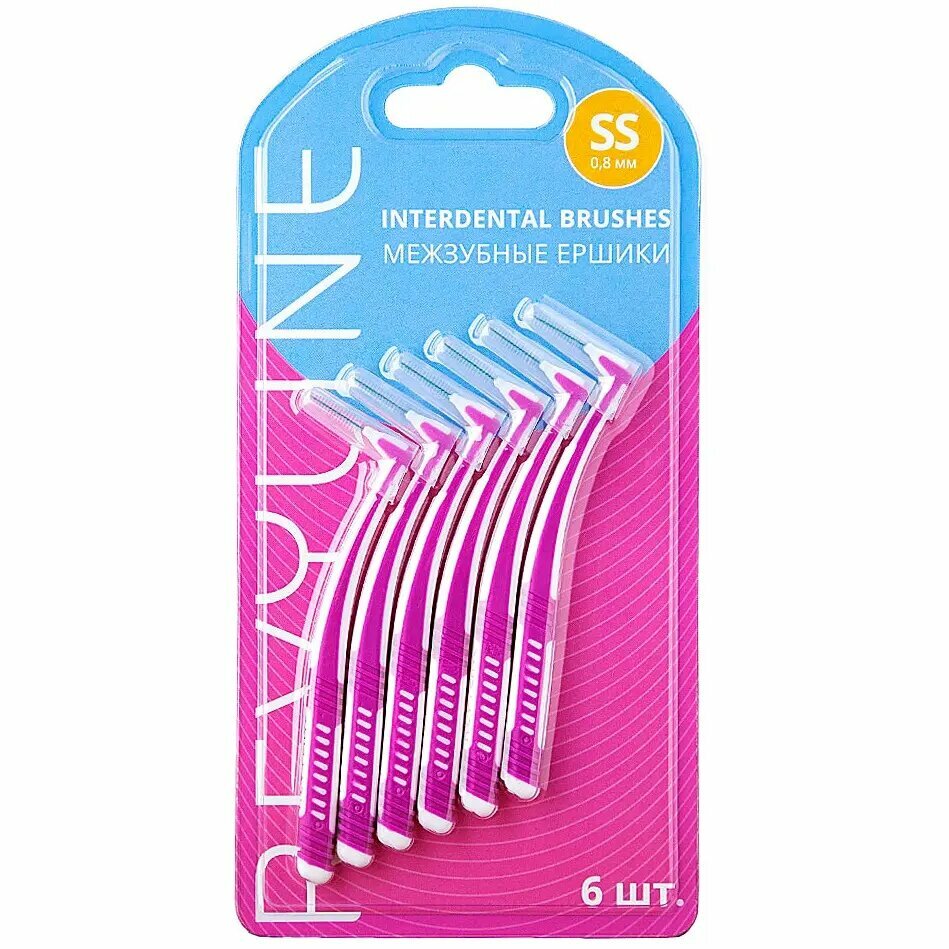 Межзубные ершики REVYLINE Профилактические, размер SS, для брекетов, 0.8 мм, 6 штук