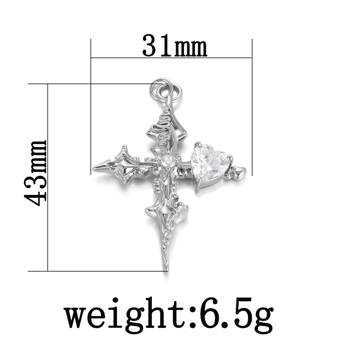 Комплект из 2 медных кулонов в форме креста LJRIVER DZ1321-1-Silver