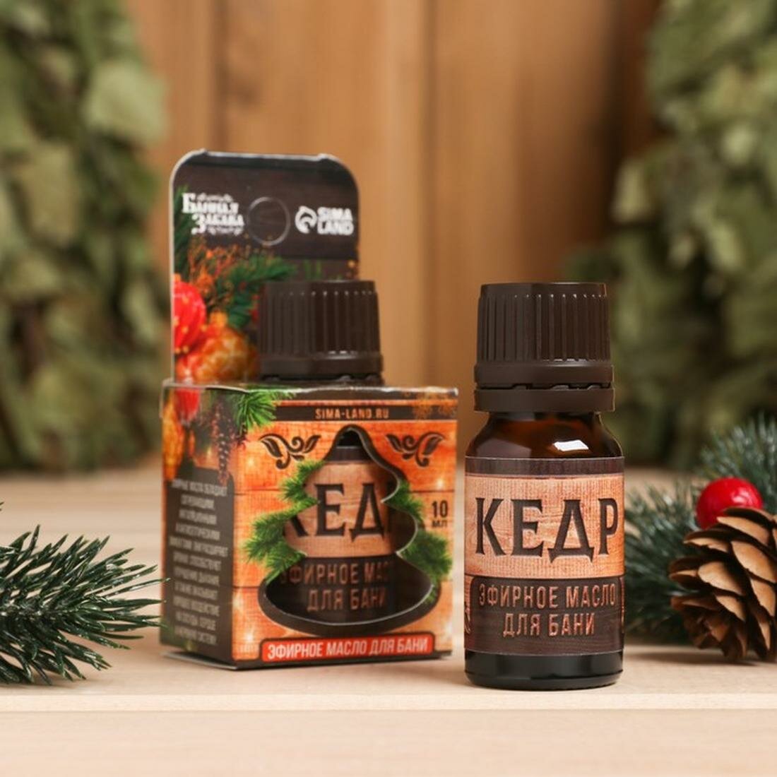 Эфирное масло для бани и сауны «С легким паром» аромат кедр, 10 мл
