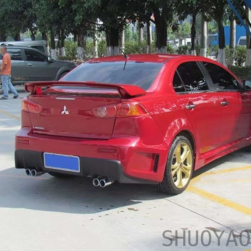 Спойлер для автомобиля Mitsubishi Lancer 10 2.0 с краской, красный, пластик, задний