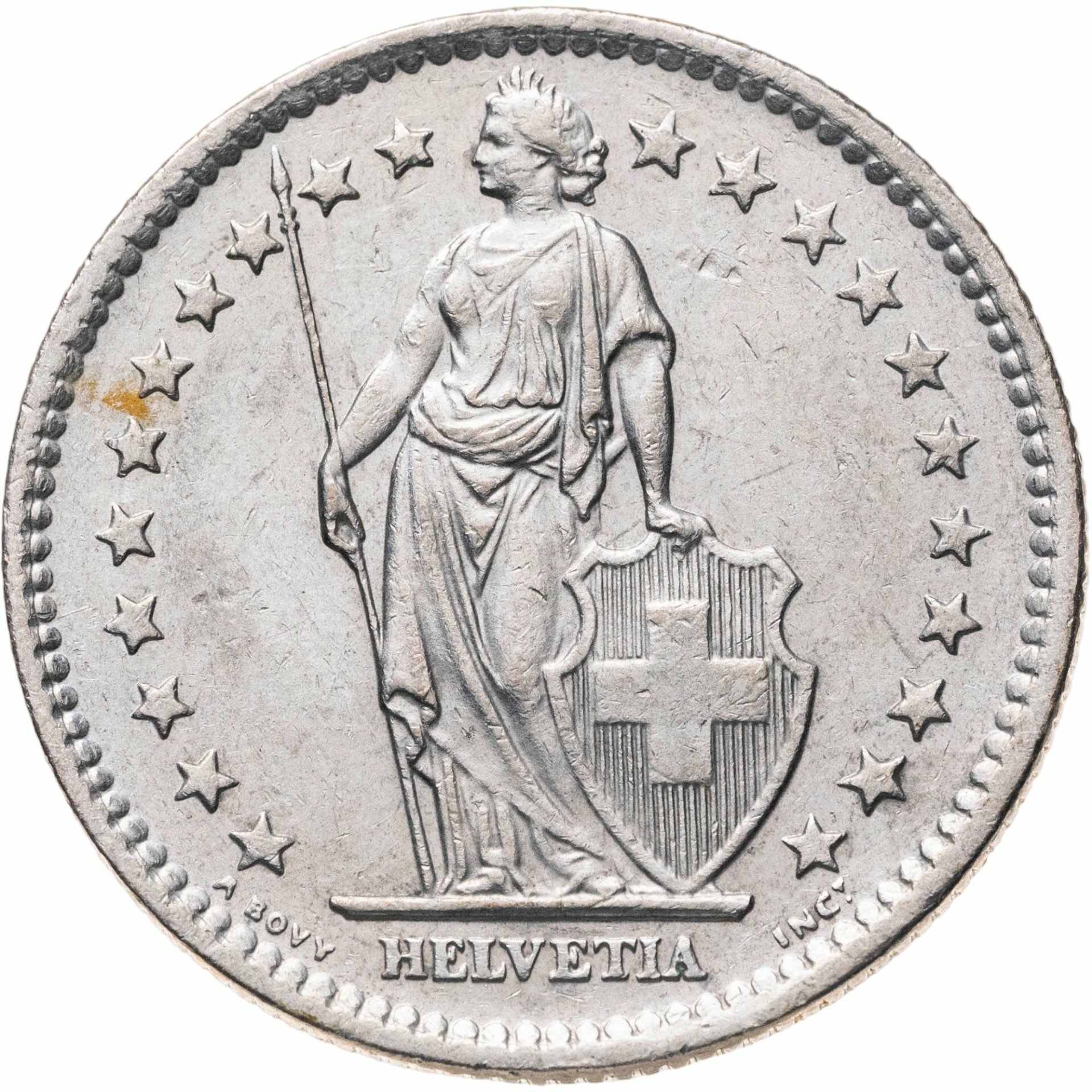 Швейцария 2 франка francs 1981, Мельхиор медь-никель, в сохранности XF