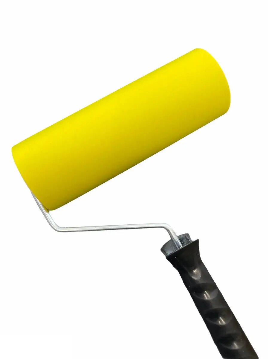 Валик DECOR, для обоев, синтетический, резиновый, 18 см, желтый