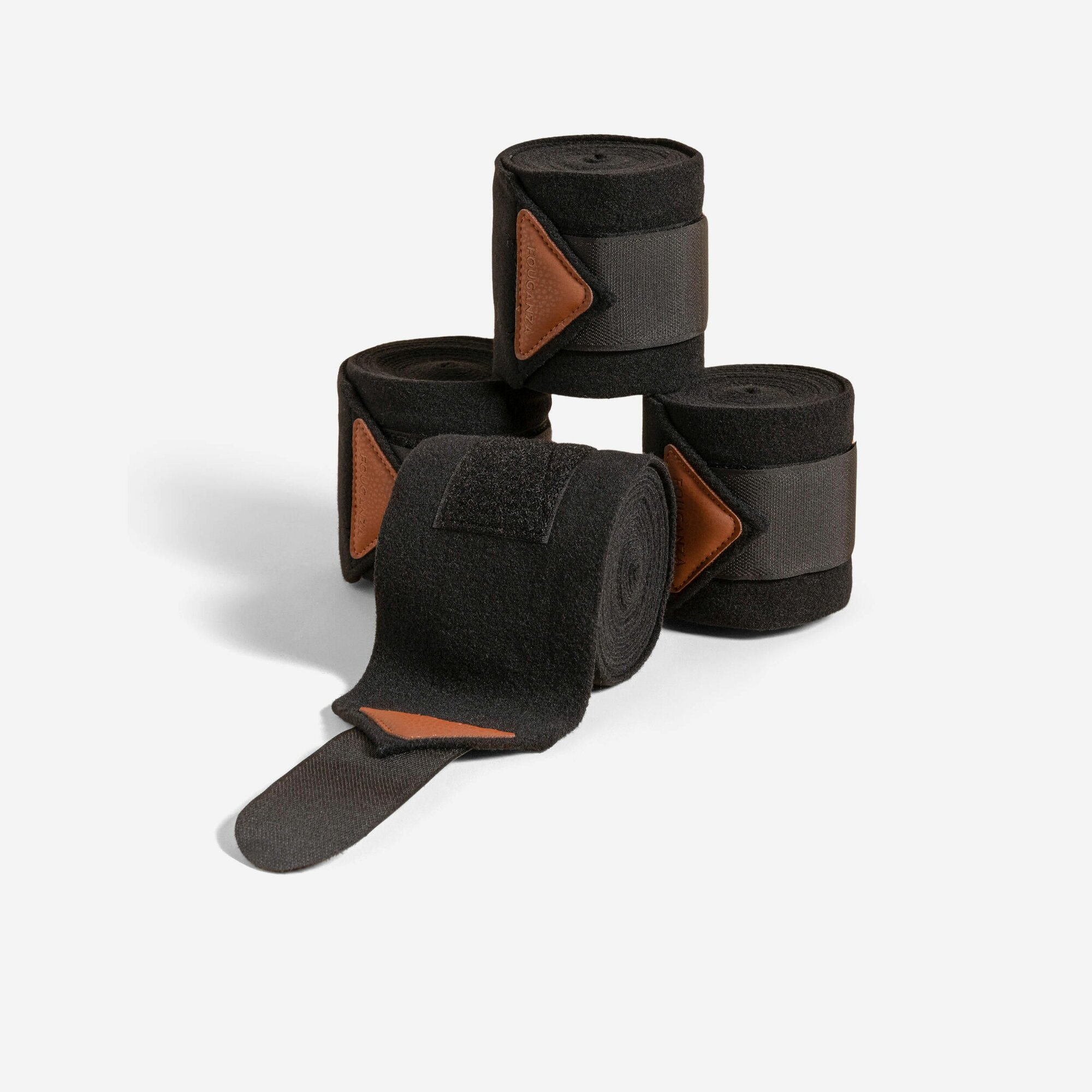 Обертывания для лошадей и пони Fouganza x4, Decathlon, Цвет: Черное, Размер: 300 см