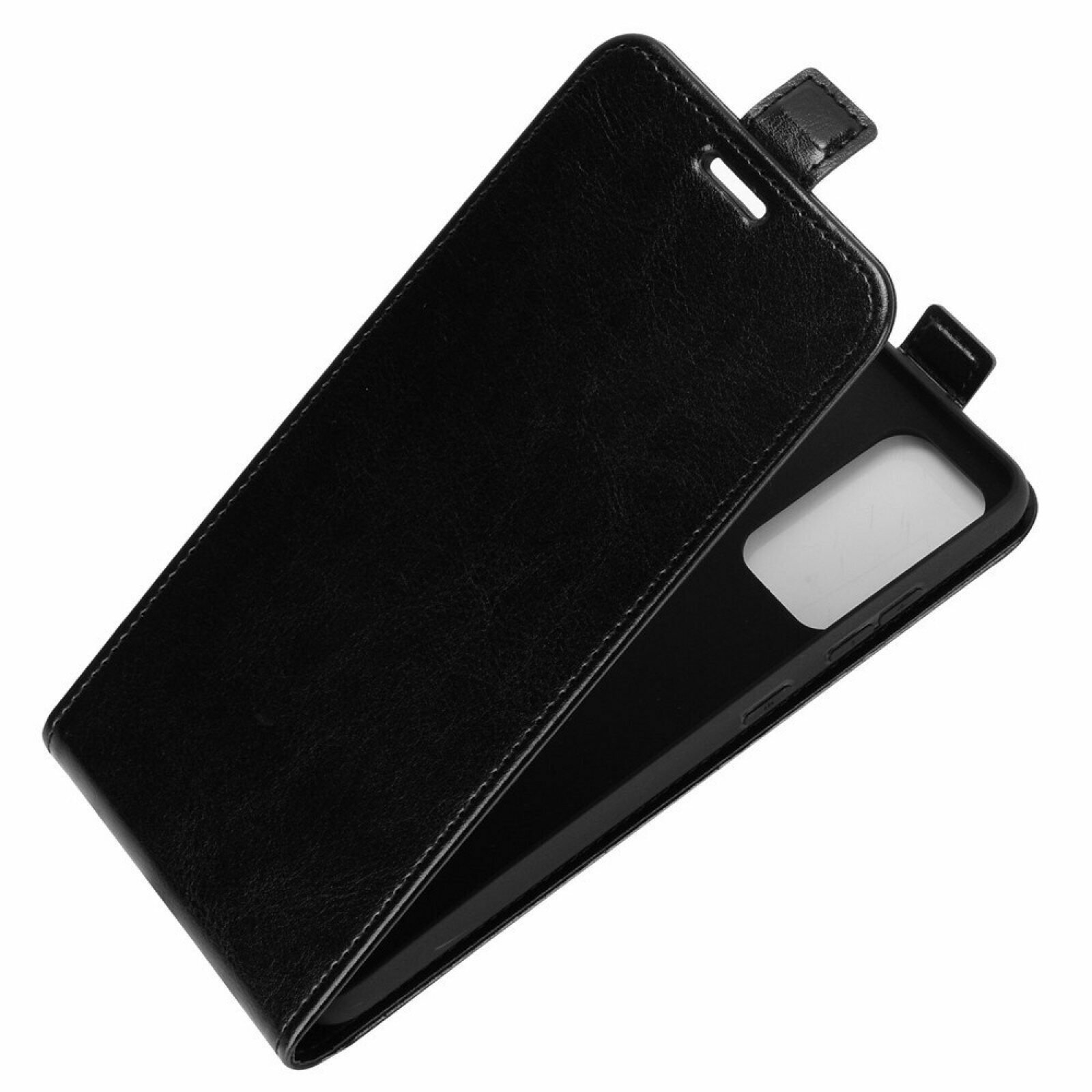 Чехол-флип MyPads для Samsung Galaxy A52 5G 2021 из натуральной кожи черного цвета