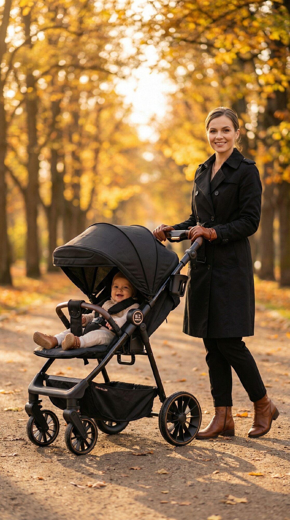Коляска прогулочная Bebizaro Traveller Graphite (ДхШхВ) 91х56х110 см