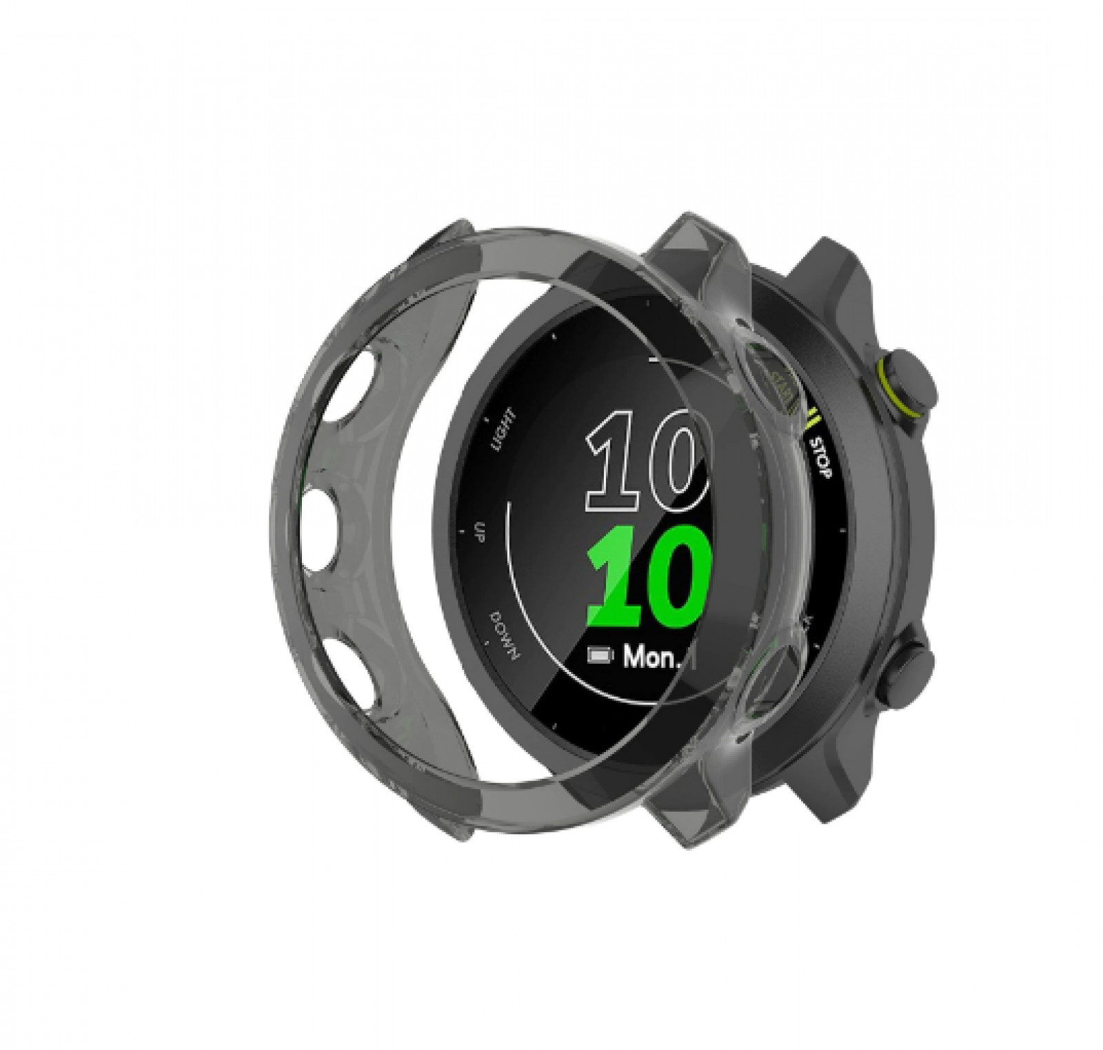 Защитный бампер-чехол MyPads для Garmin Forerunner 55 из тонкого прочного силикона, черный