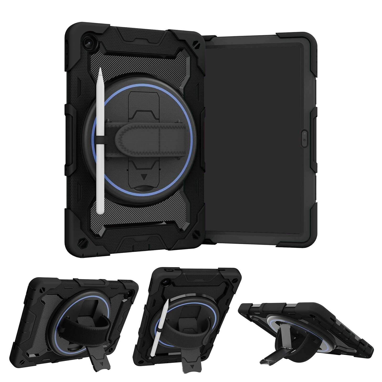 Чехол MyPads для планшета Lenovo Tab M10 Plus (3rd Gen), Xiaoxin Pad 10.6, Motorola Moto Tab G62 с защитой от падений, черный