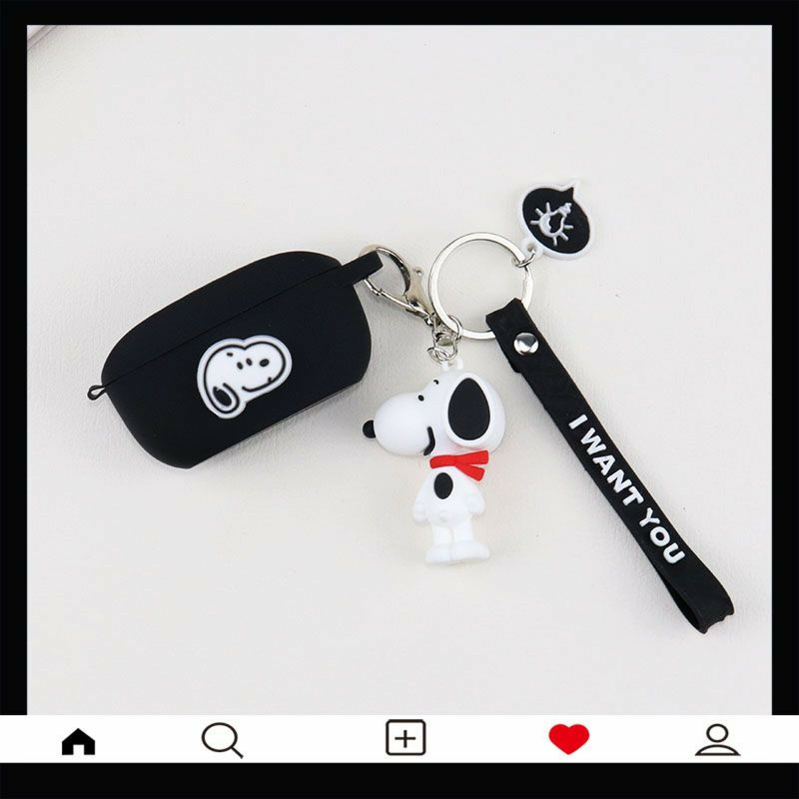 Чехол MyPads для наушников JBL Wave 100 TWS износостойкий черный с брелоком