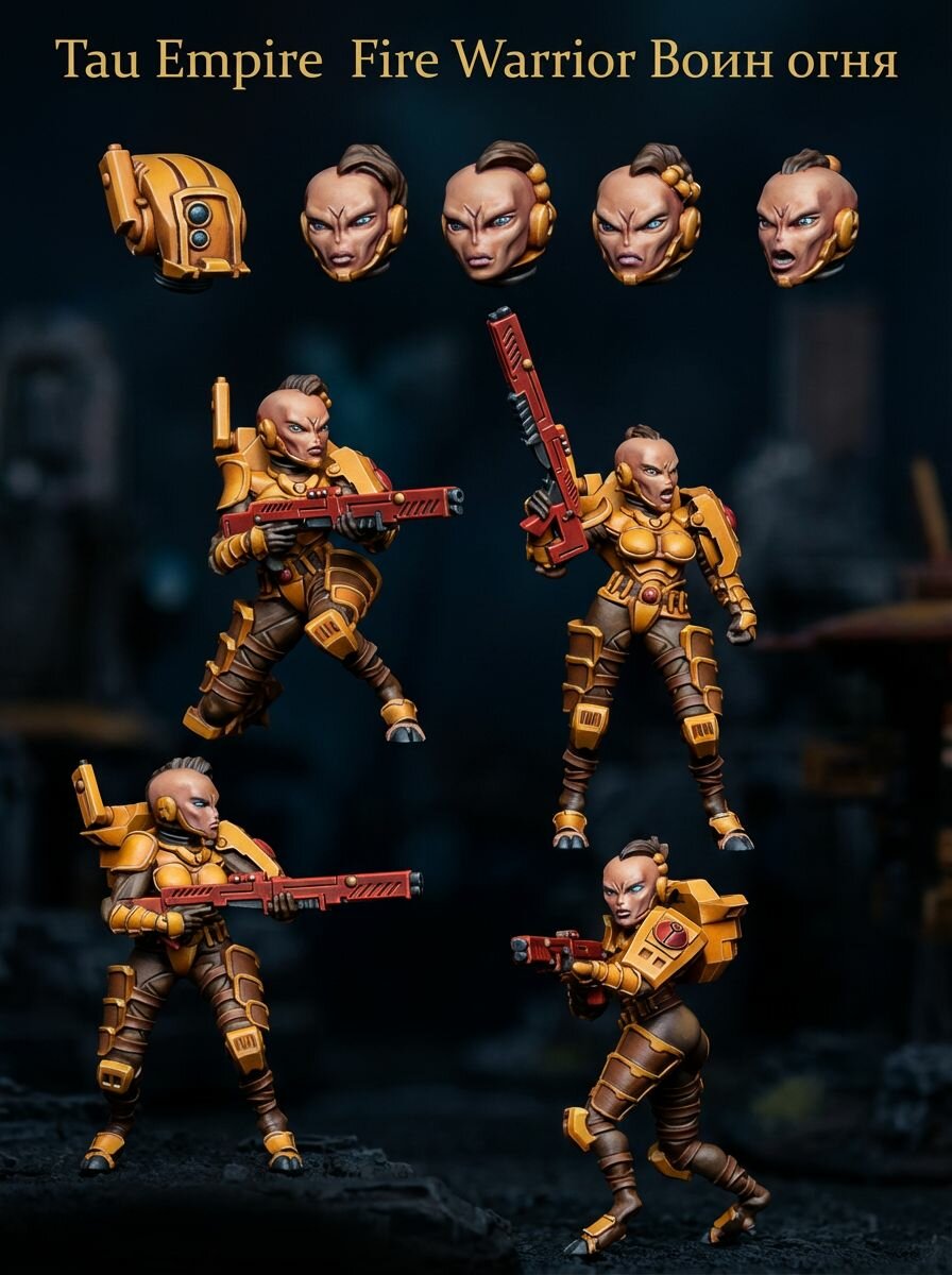 Tau Empire Fire Warrior Воин огня с миниатюра