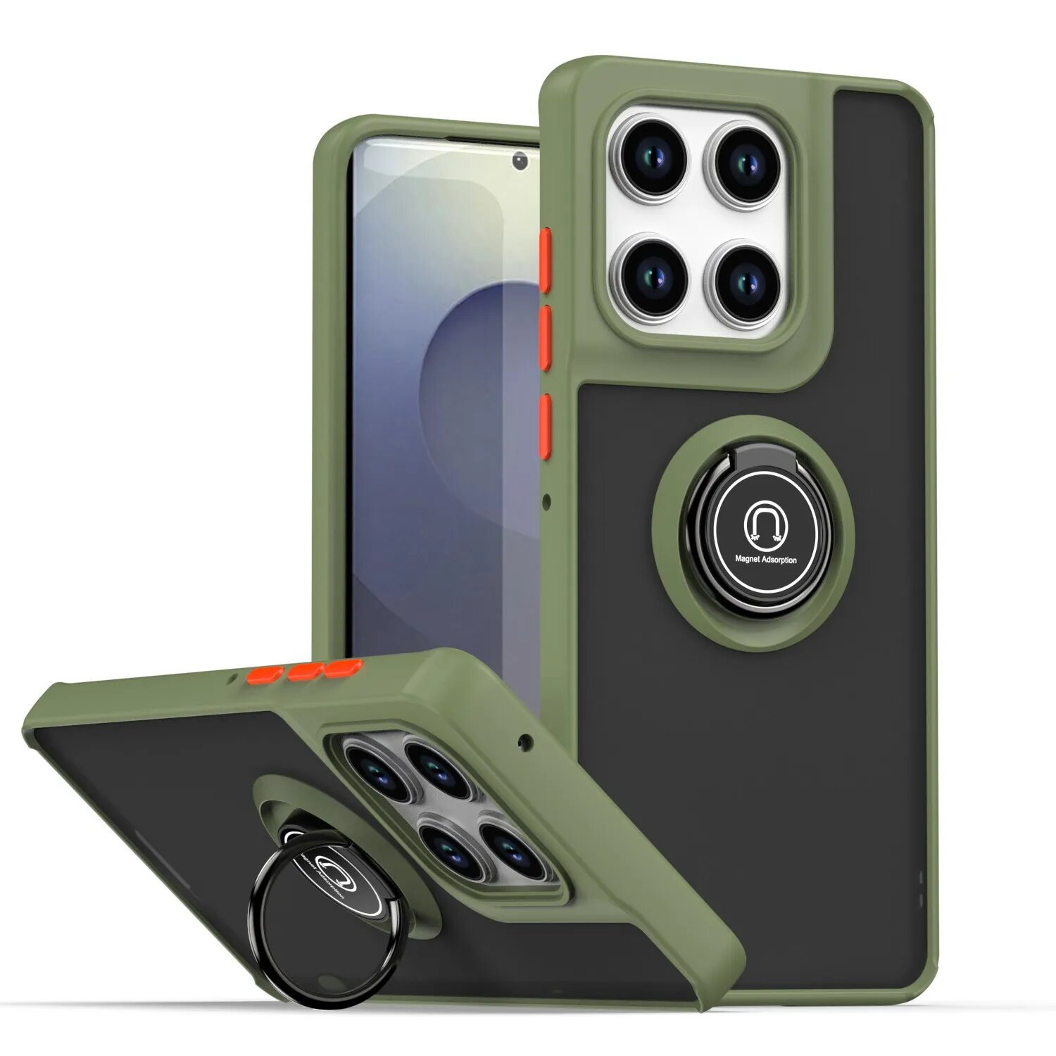 Чехол Motorola Edge 60 Green с кольцом
