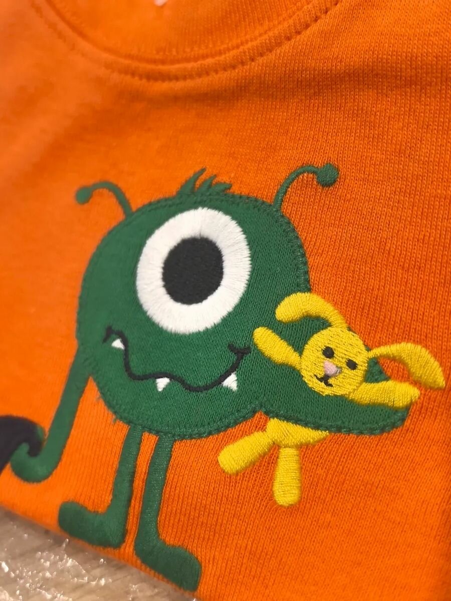Пижама Gymboree, размер 12-18мес, оранжевый/зеленый — фото 1