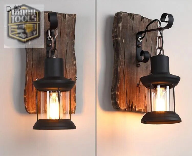 Настенный светильник в стиле ретро для спальни, 4 Вт, деревянный бра