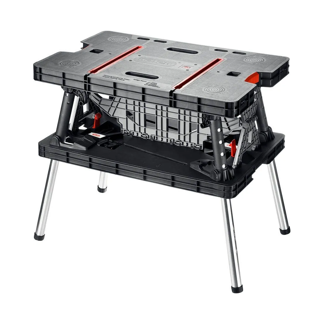 Верстак Keter FOLDING 38730, 850 x 550 x 755 мм, нагрузка до 453 кг, ударопрочный, черный