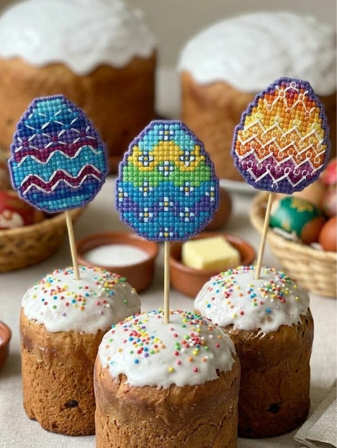 Набор для вышивания крестом Риолис, вышивка крестиком "Яркая Пасха" , 5,5x6 см, 2320АС