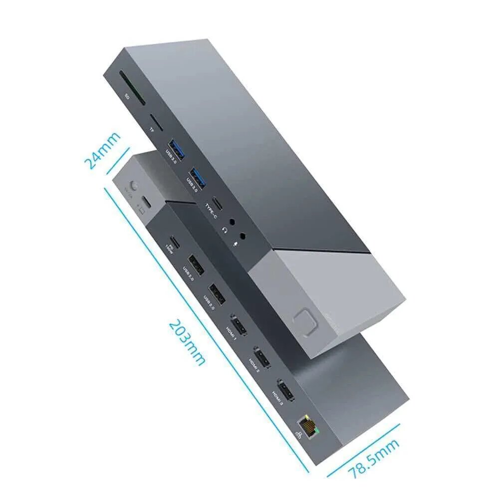 Acasis 40 Гбит/с Thunderbolt 4 USB C HUB Док-станция 8K/4K 60HZ 2 Didplays PD60W Зарядка RJ45 Для Macbook Pro