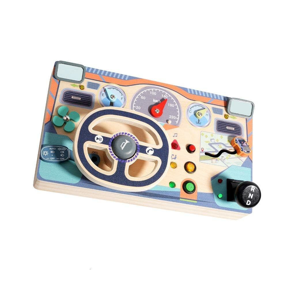 Детский безопасный сенсорный деревянный руль