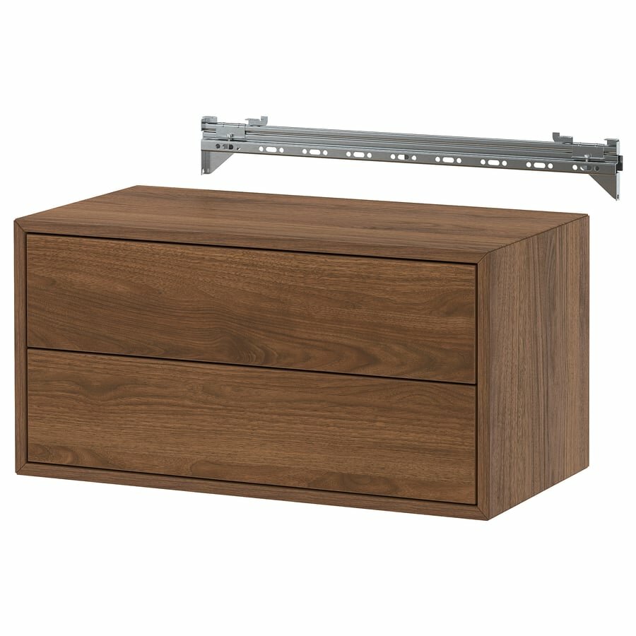 Тумба с 2 ящиками настенная IKEA EKET цвет орех 70x35x35 см 095.903.72