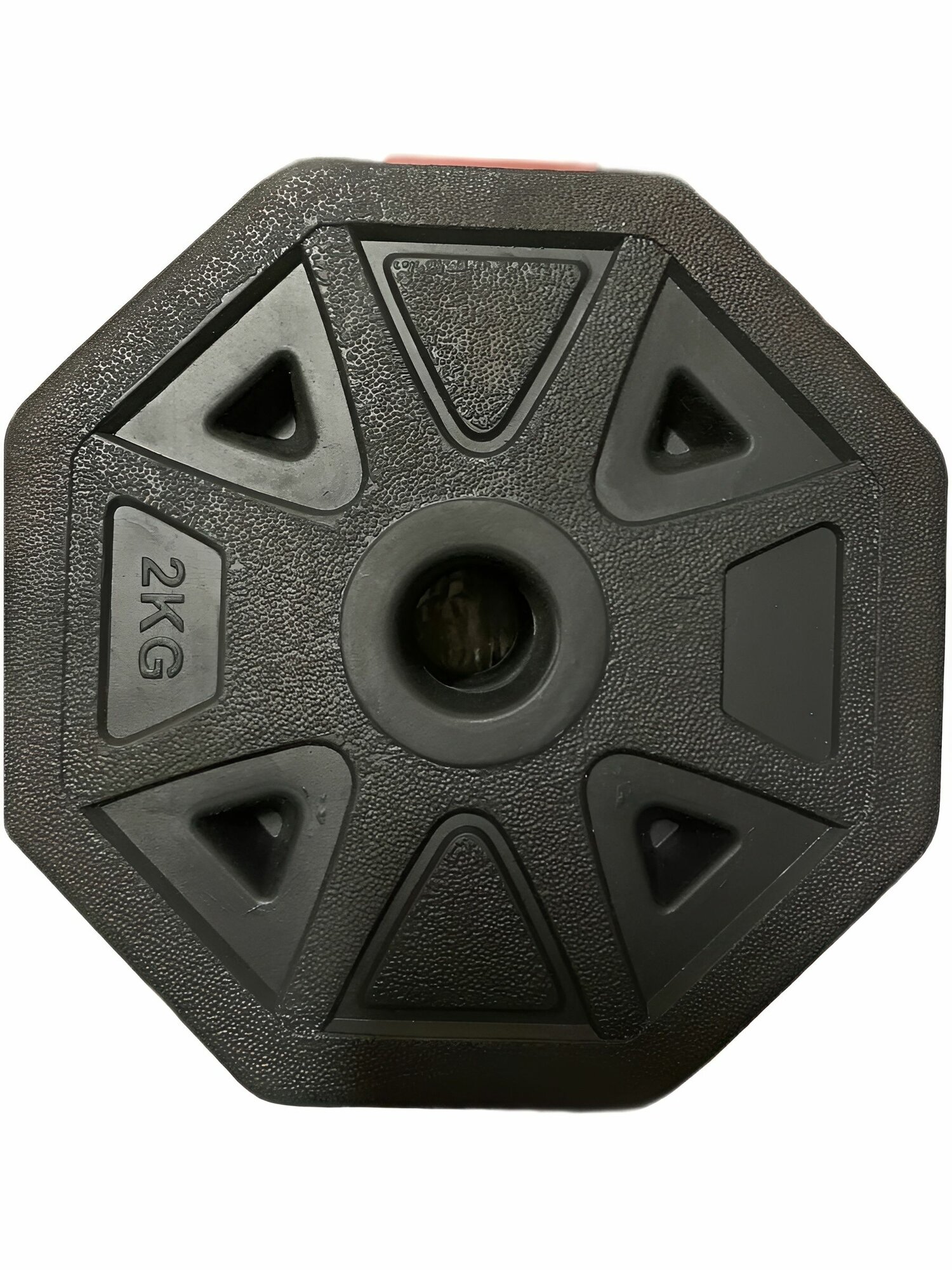 Диск для штанги пластиковый CPK-026-2 цемент чёрный (d 26 мм.) 2 кг.