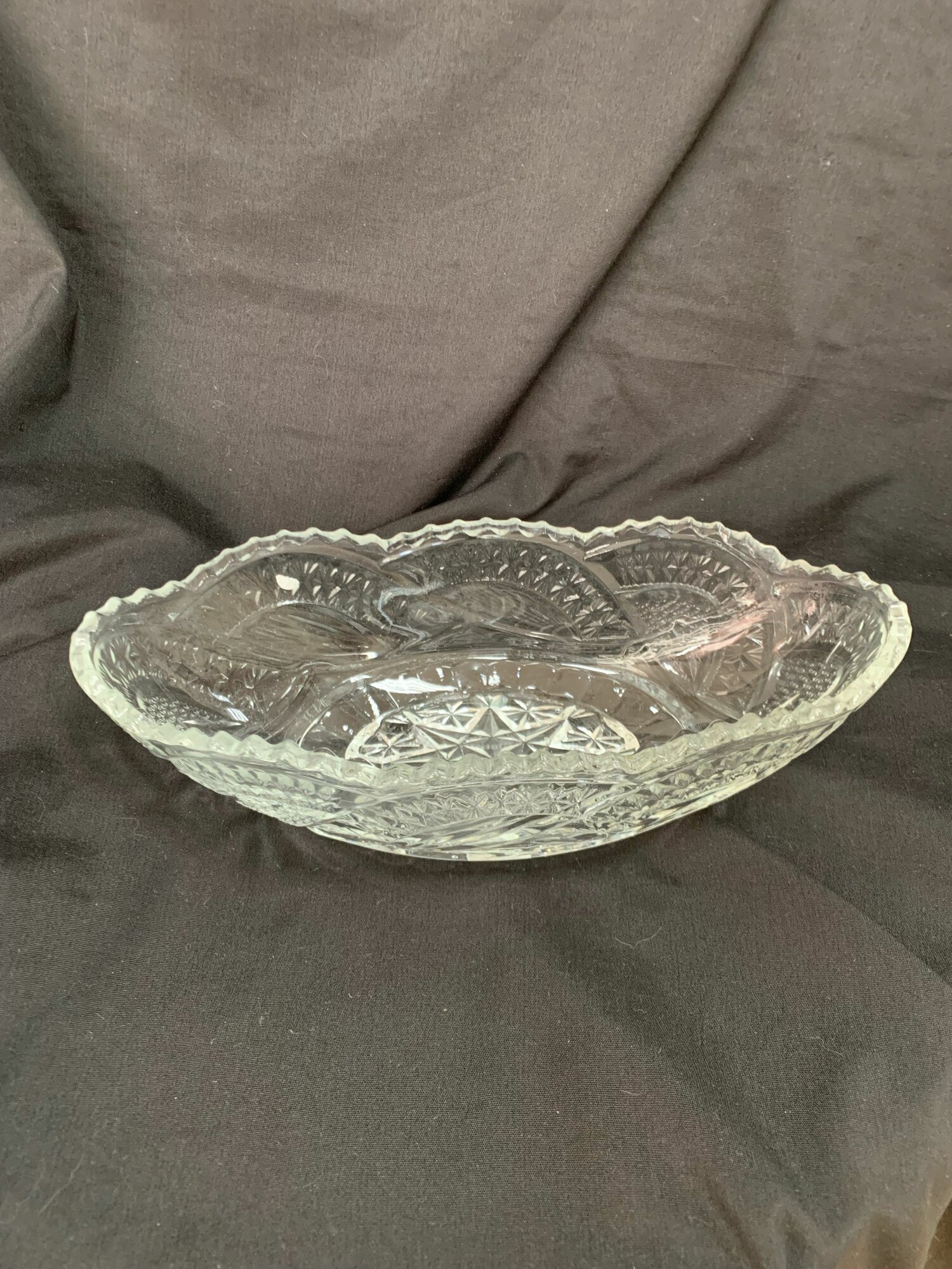 Хрустальный салатник "Овальная лодочка"