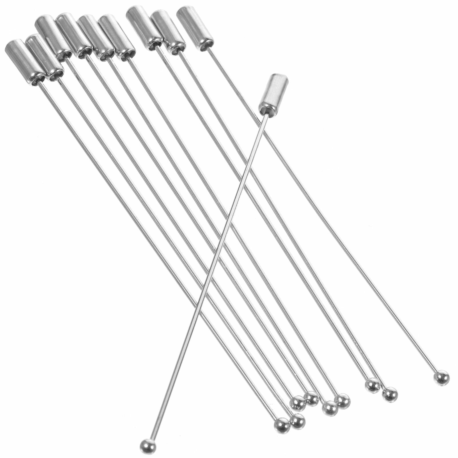 20 Металлических серебристых булавок с шариком для изготовления украшений и декора