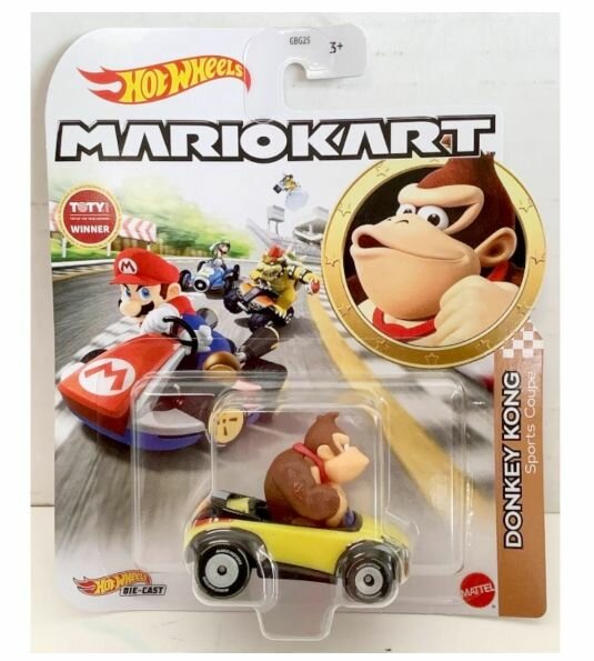 Hot Wheels 1:64 Машинка, Super Mario Series, Литая модель(6T7C-DONKEY KONG GJH57)