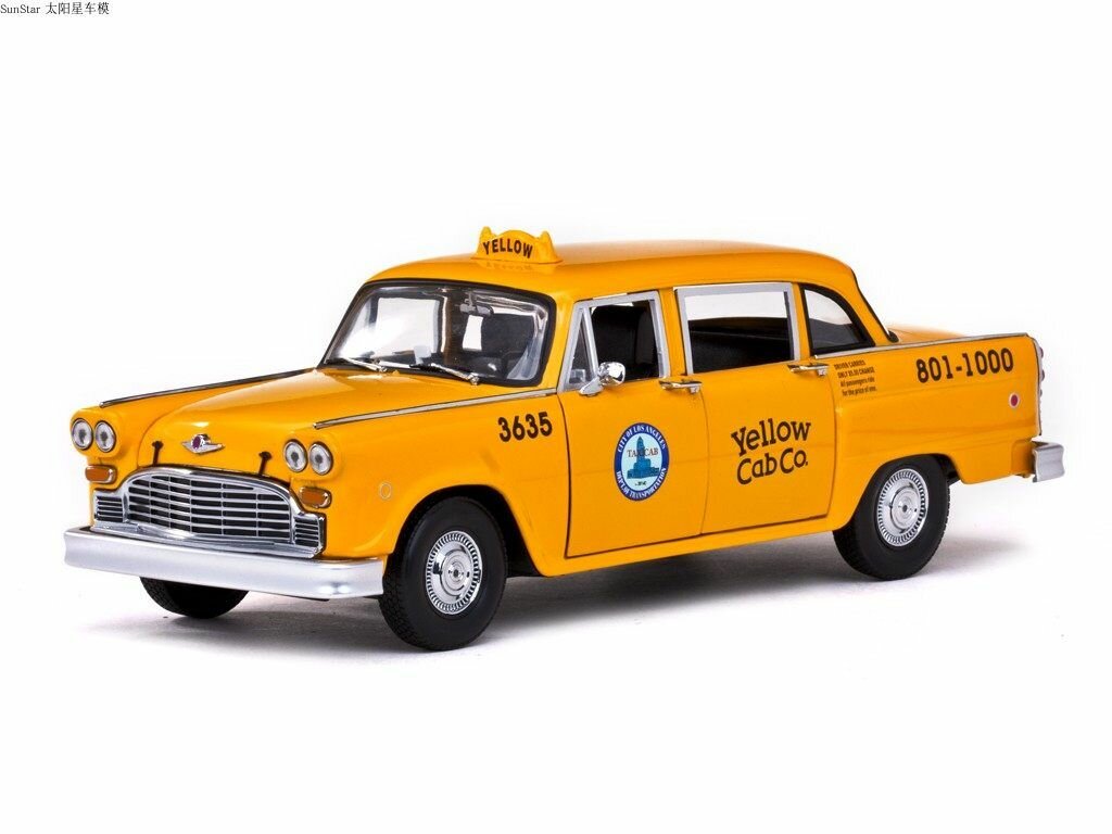 SunStar 1:18 Масштабная модель автомобиля из литого под давлением металла: 1981 Checker A11 Нью-Йоркское такси