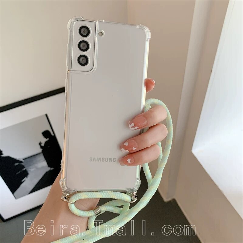 Чехол-брелок F52 для телефона, подходит для Samsung A53 5G, с ремешком на шею, защитный чехол для A33, прозрачный чехол