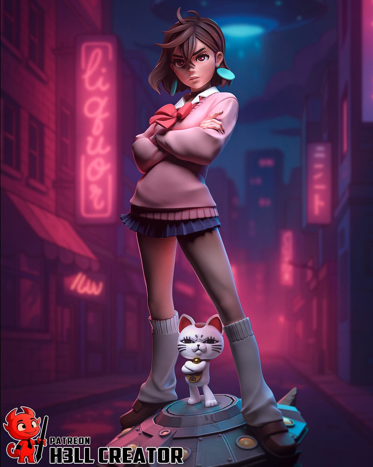 Сборная модель Momo Ayase (DanDaDan), 154мм, 1/12 для покраски
