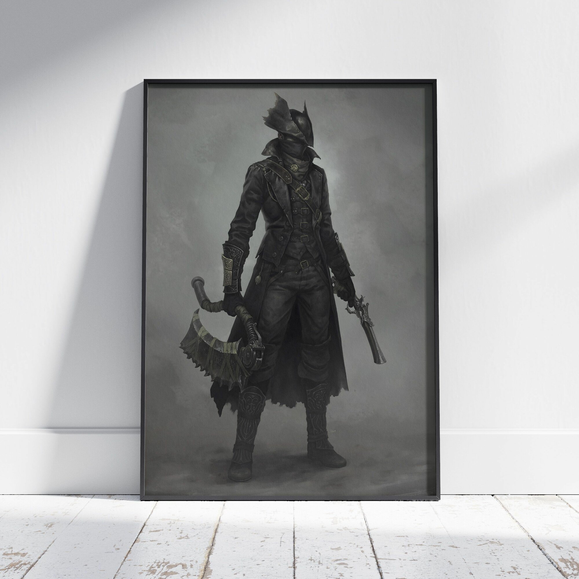 Плакат на стену для интерьера Бладборн (Охотник 4) - Постер по игре Bloodborne формата А4 (21x30 см)
