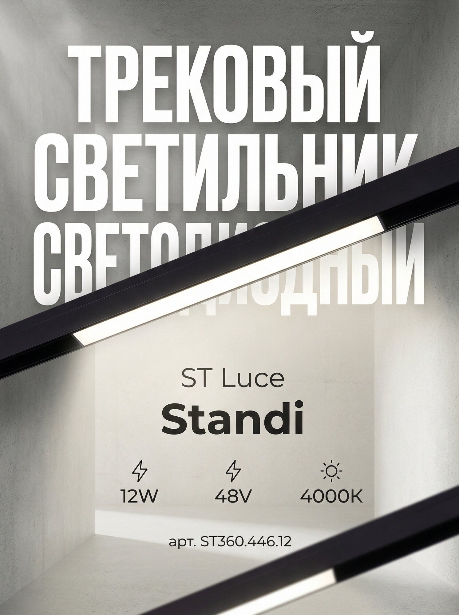 Трековый светильник магнитный 48V светодиодный ST Luce Standi ST360.446.12