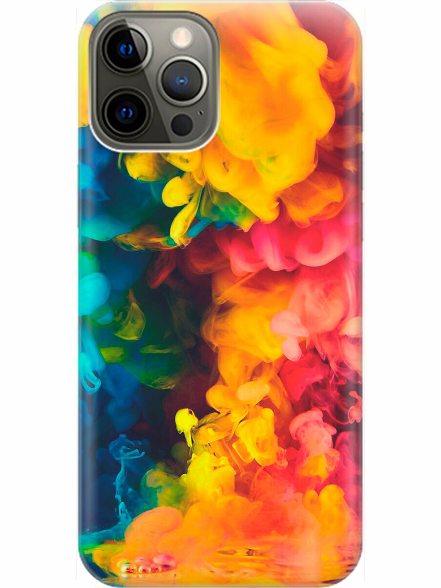 Силиконовый чехол на Apple iPhone 12 Pro Max / Эпл Айфон 12 Про Макс с рисунком "Красочное буйство"