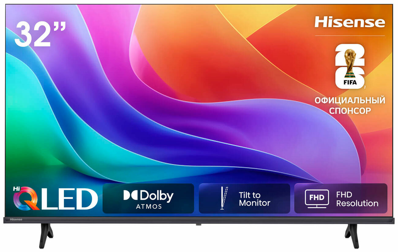 Телевизор Hisense 32" 32A5S RU, Smart TV, ADS, 60 Гц, Full HD, Wi-Fi, Bluetooth