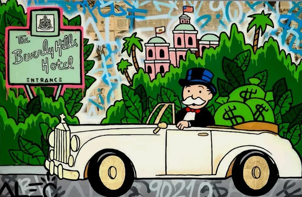 Печать на холсте Alec Monopoly Beverly Hills, 40x60см, PF54433