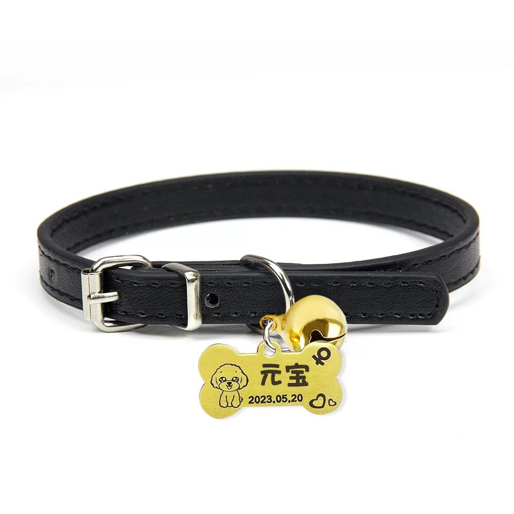 Ошейник для собак с гравировкой, ошейник для кошек с колокольчиком, предотвращающий потерю, бирка-идентификатор для