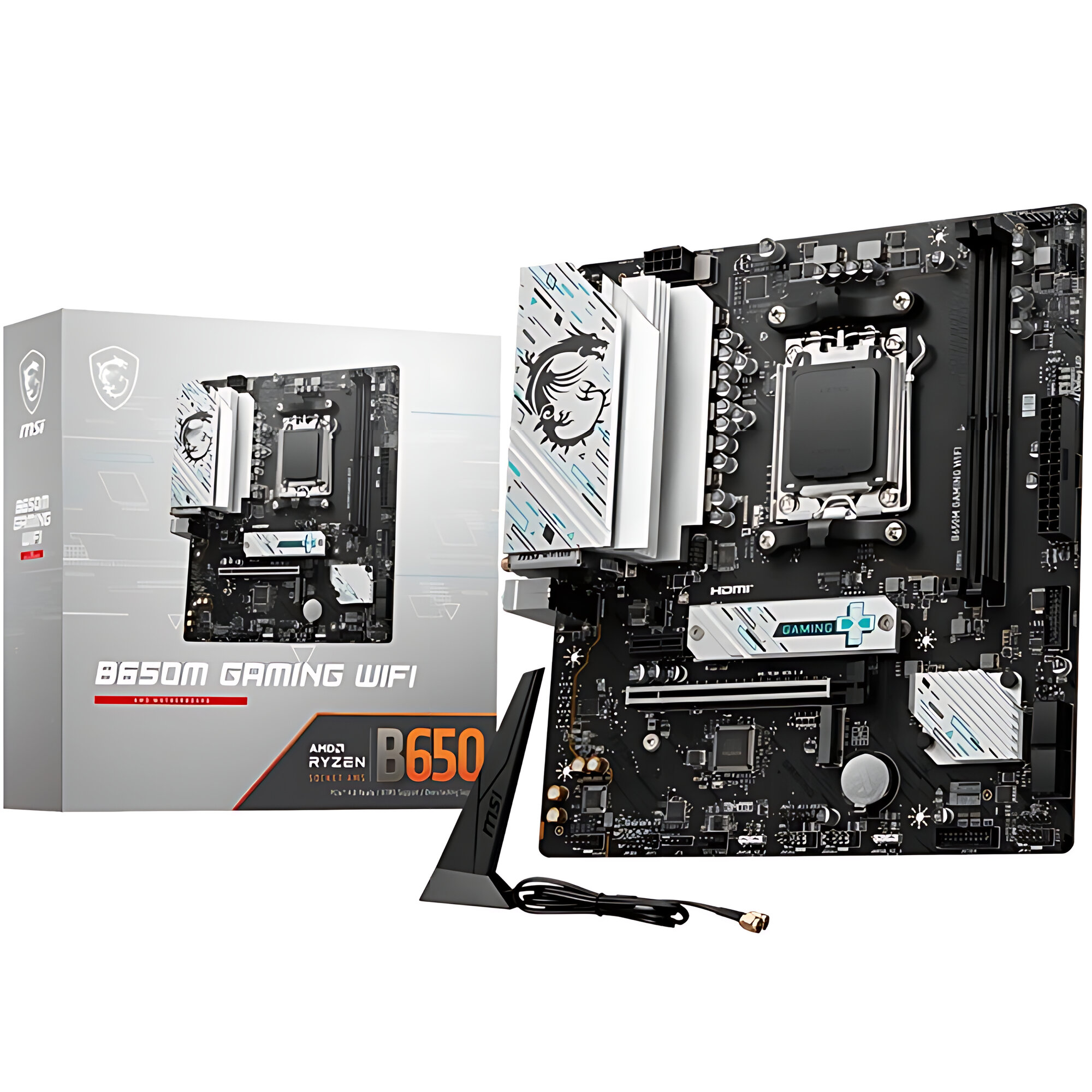 Материнская плата MSI B650M GAMING WIFI (AM5/AMD B650/4xDDR5/2xPCI-Ex16/2xM.2/SB7.1/Wi-Fi/BT/GLAN/DisplayPort/HDMI/mATX)