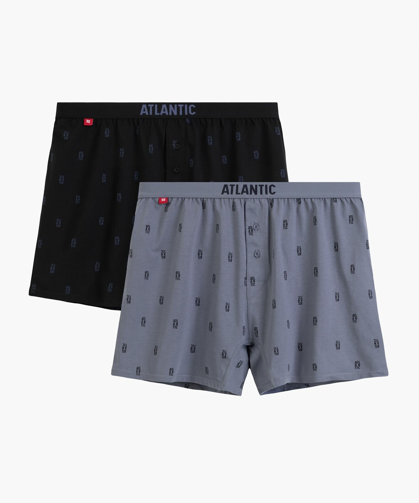 Трусы (2 шт) мужские семейные Atlantic 2MBX-086, хлопок, черный + темно-серый (L)