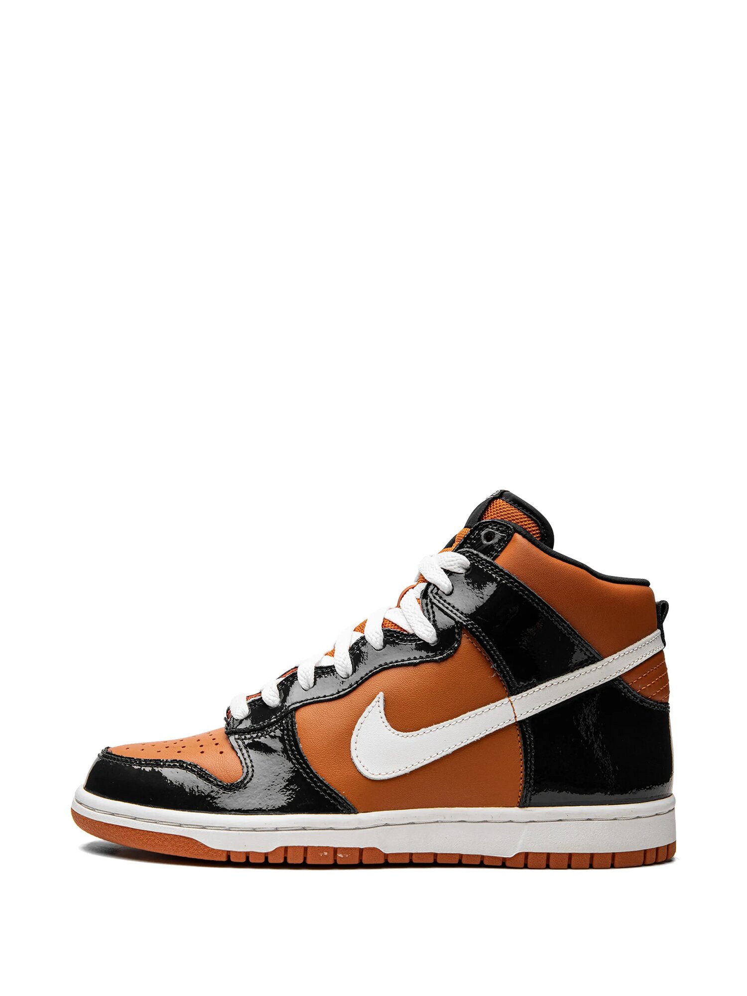 Кроссовки NIKE Dunk High, размер 8 US, черный/серый/оранжевый — фото 1