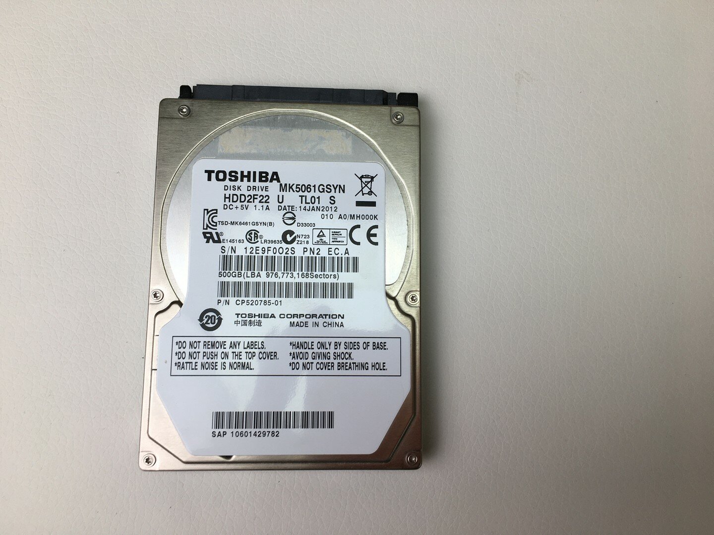 Жесткий диск 2,5" 500 GB Toshiba MK5061GSYN SATA