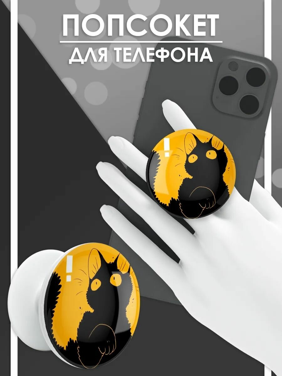 Попсокет Мемный кот, держатель для телефона