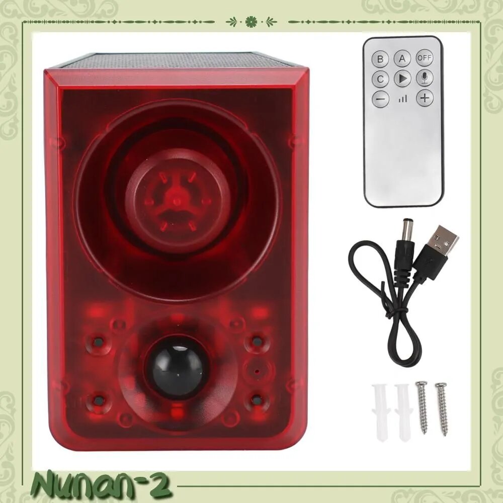 Солнечная сигнальная лампа-отпугиватель для улицы 3 уровня громкости ИК датчик движения 120 Запись голоса 3 режима работы Защита от зверей и воров