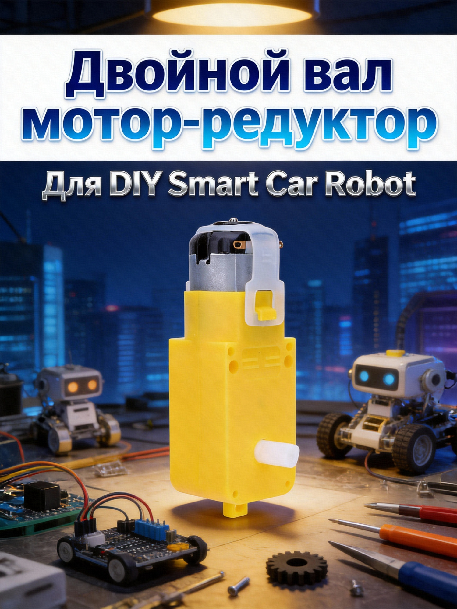 Двухвальный мотор-редуктор DC 3-12V, TT мотор с EMC-совместимостью для DIY Smart Car Robot и шасси робототехнических проектов
