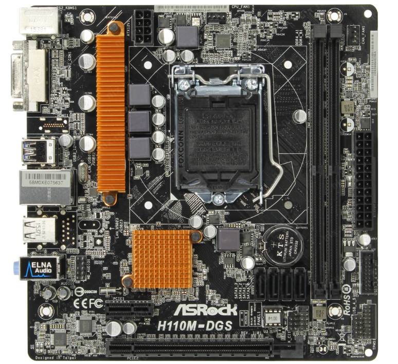 Материнская плата ASROCK H110M-DGS R3.0, LGA 1151, Intel H110, mATX, Ret