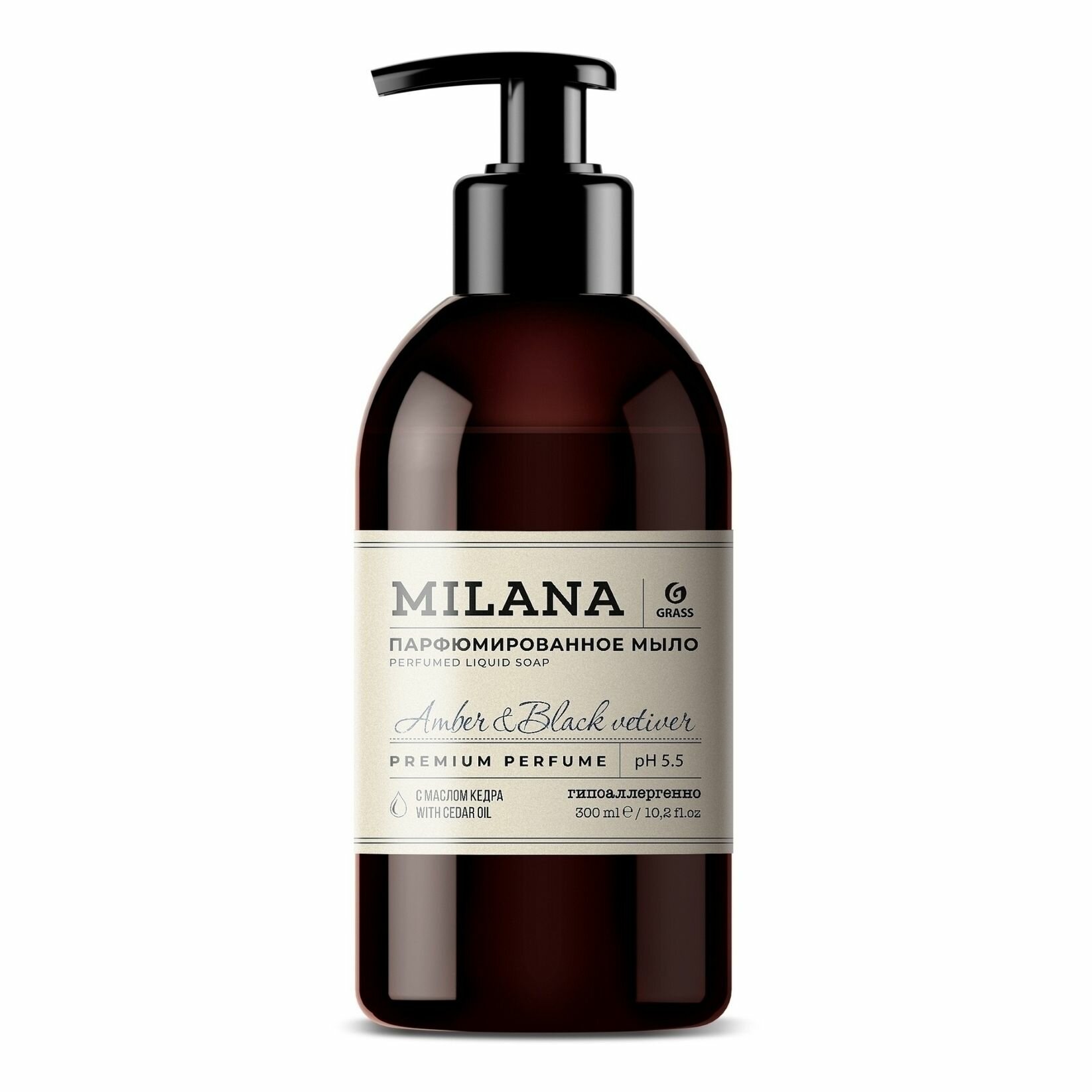 Мыло жидкое Grass Milana Amber & Black vetiver 300 мл