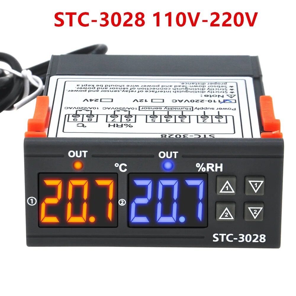 Регулятор температуры и влажности STC-3028 110V-220V