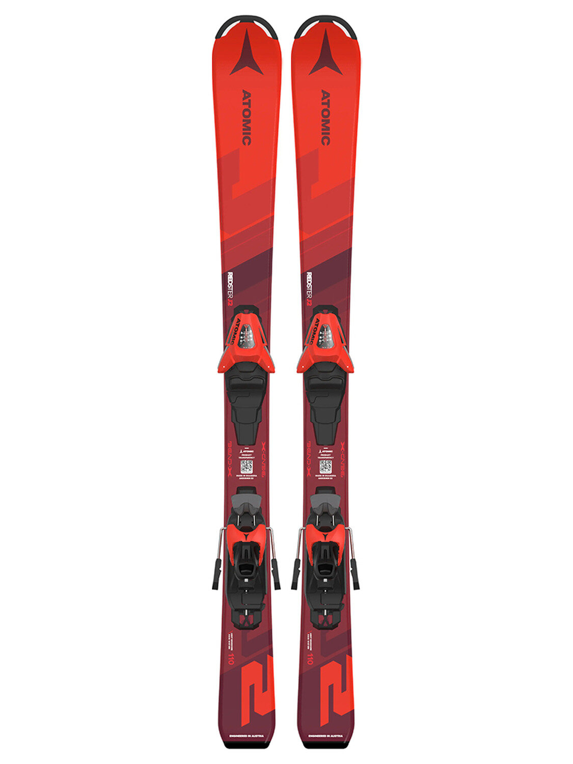 Горные лыжи с креплениями Atomic Redster J2 (100-120) + C5 GW 24/25 , для детей , Красный